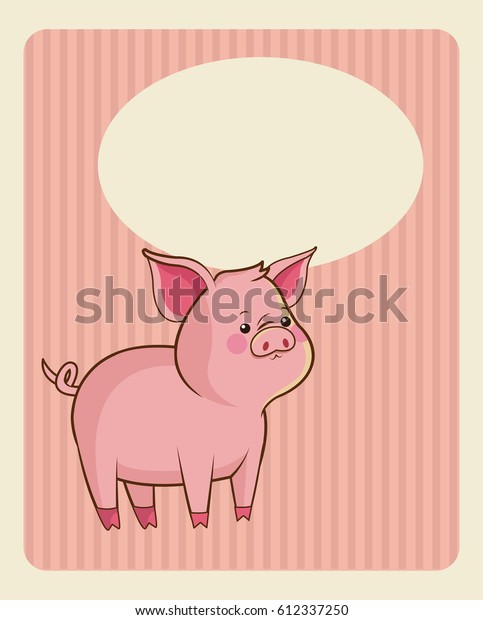 Cute Piggy Poster Image Stock Vector (Royalty Free) 612337250 ...