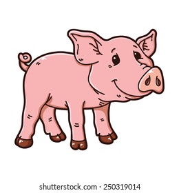 Cartoon Pig Back Illustration Stock Vector (Royalty Free) 1893360700 ...