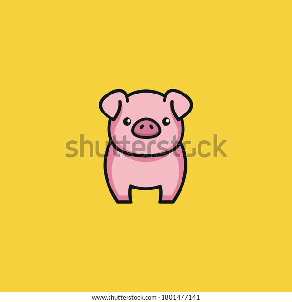 Cute Piglet Character Design Pig Logo Stock Vector (Royalty Free ...