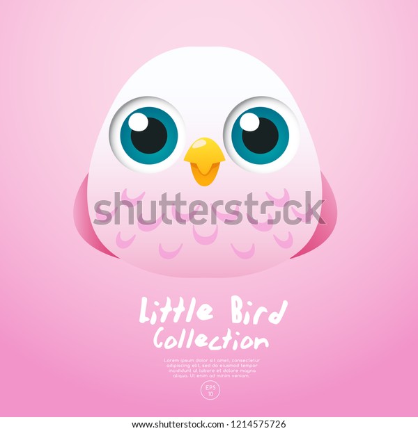 Cute Pink Baby Bird Vector Illustration Stock Vector (Royalty Free ...