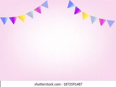 Cute Pink Background Flag Illustration Stock Vector (Royalty Free ...