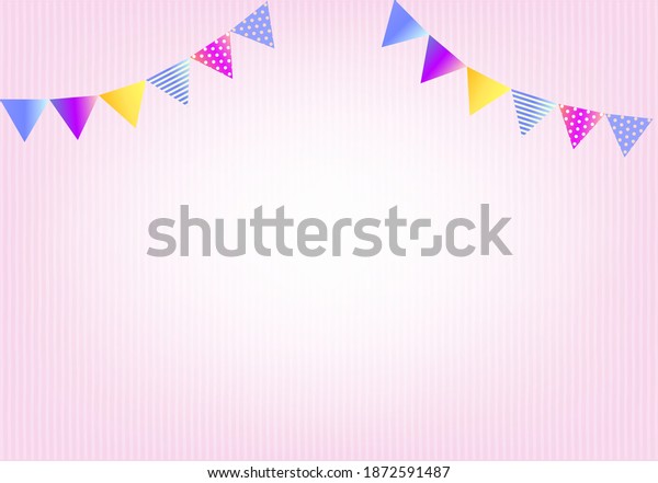 Cute Pink Background Flag Illustration Stock Vector (Royalty Free ...