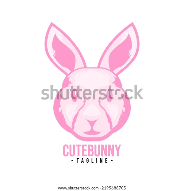 Cute Pink Bunny Logo Design Stock Vector (Royalty Free) 2195688705 ...