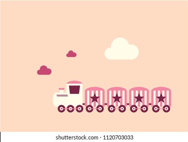 Cute Pink Cartoon Train Vector Stock Vector (Royalty Free) 1120703033 ...