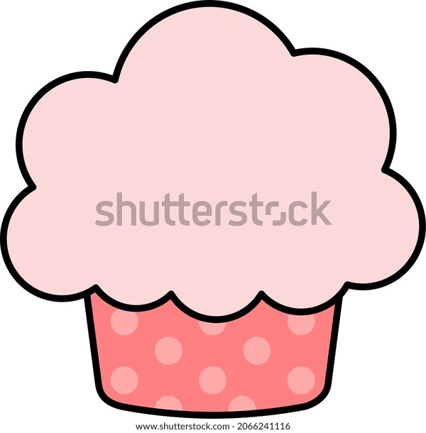 Cute Pink Cupcake Cartoon Vector Drawing Stock Vector (Royalty Free ...