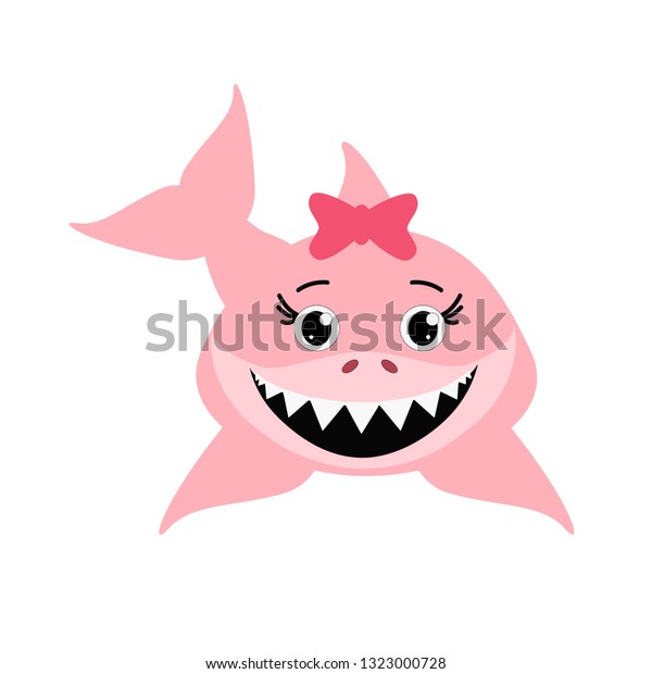 Cute Pink Decorative Shark Vector Stock Vector (Royalty Free) 1323000728