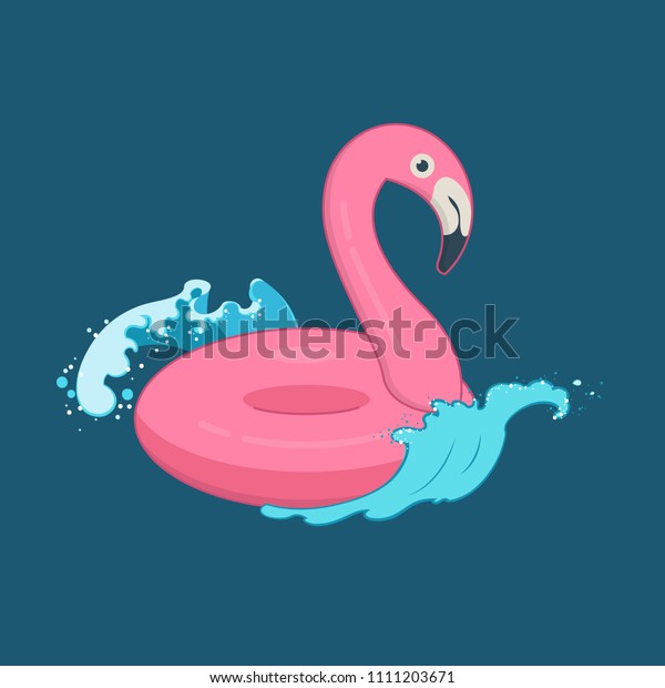Cute Pink Flamingo Inflatable Pool Float Stock Vector (Royalty Free ...
