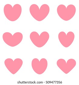 Cute Pink Hearts Vector Set Stock Vector (Royalty Free) 509477356 ...