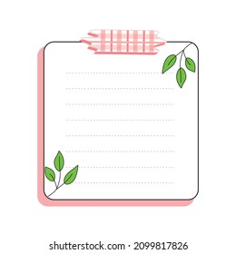 Cute Pink Paper Note Leaves Vector Stock Vector (Royalty Free ...