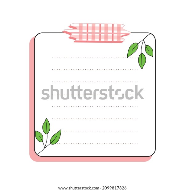 Cute Pink Paper Note Leaves Vector Stock Vector (Royalty Free ...