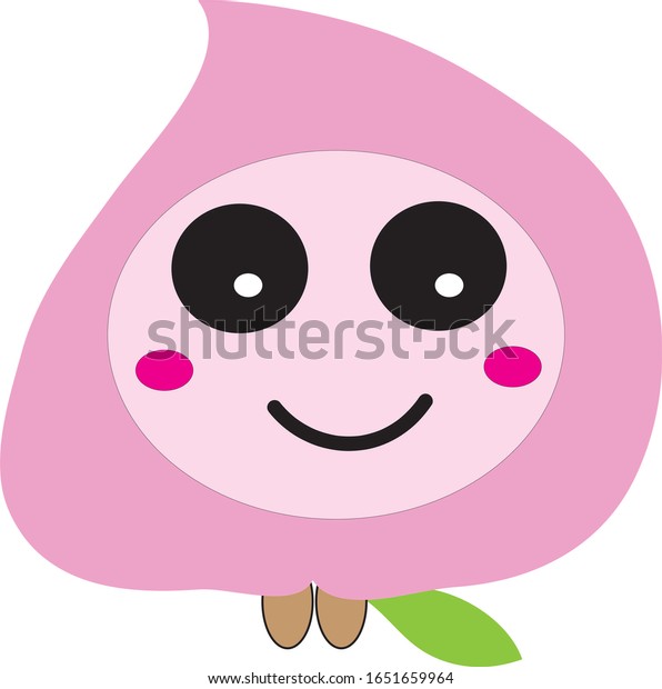 Cute Pink Peach Cartoon Vector Stock Vector (Royalty Free) 1651659964 ...