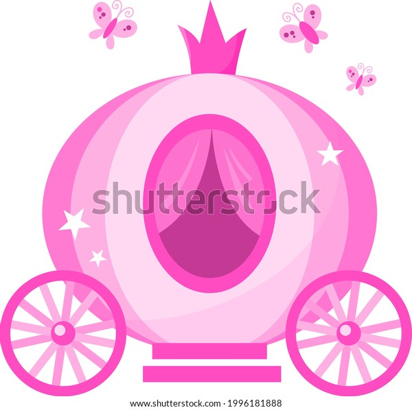 Cute Pink Princess Vector Carriage Illustration Stock Vector (Royalty ...