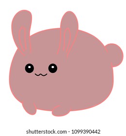 Cute Pink Rabbit Cartoon Vector Stock Vector (Royalty Free) 1099390442 ...