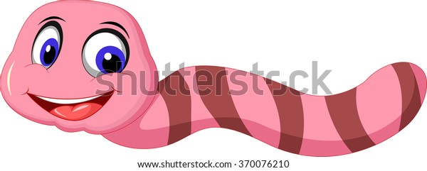 Cute Pink Worm Cartoon: Vector có sẵn (miễn phí bản quyền) 370076210 ...