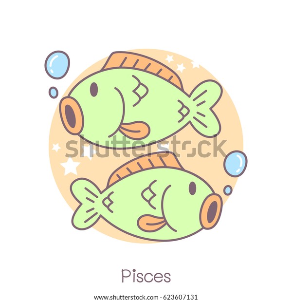 Cute Pisces Vector Symbol Cartoon Stock Vector (Royalty Free) 623607131 ...