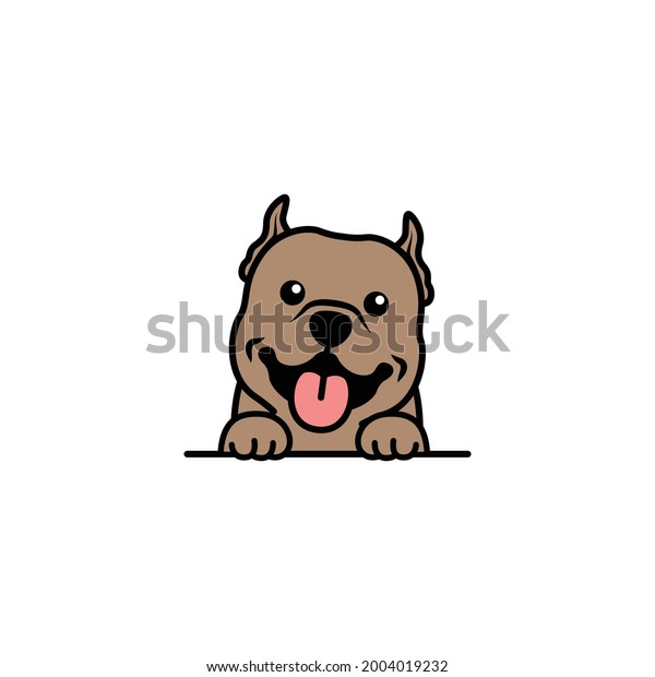 Cute Pitbull Puppy Smiling Cartoon Vector Stock Vector (Royalty Free ...