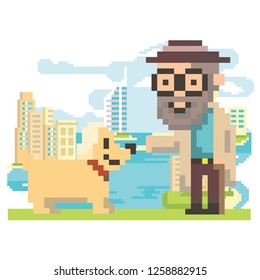 Cute Pixel Man Puppy Stock Vector (Royalty Free) 1258882915 | Shutterstock