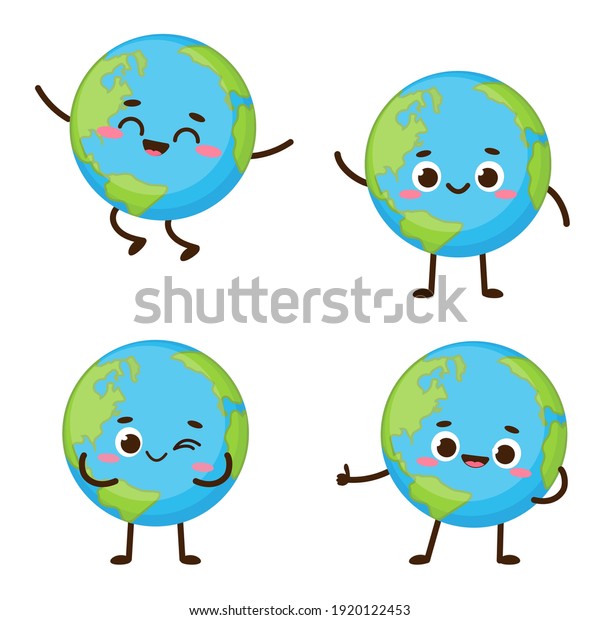 Cute Planet Earth Character Cartoon Planet Stock Vector (Royalty Free ...