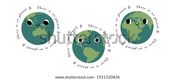 Cute Planet Earth Character Smiling Face Stock Vector (Royalty Free ...