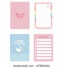 Cute Planner Cards Notebook Design Stock Vector (royalty Free) 520782391
