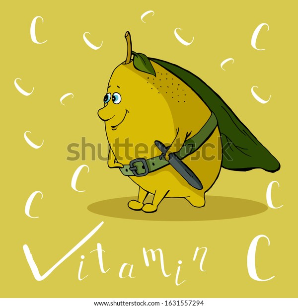 Cute Plant Fruit Happy Lemon Sword Stock Vector (Royalty Free ...