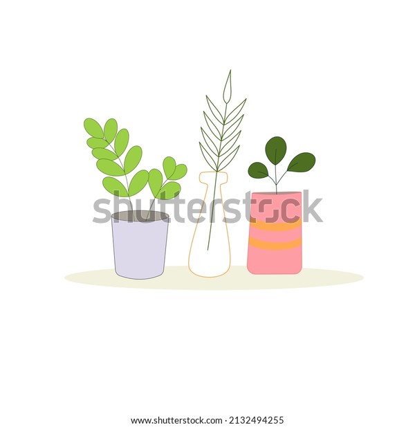 Cute Plant Vector Plant House Green Stock Vector (Royalty Free ...