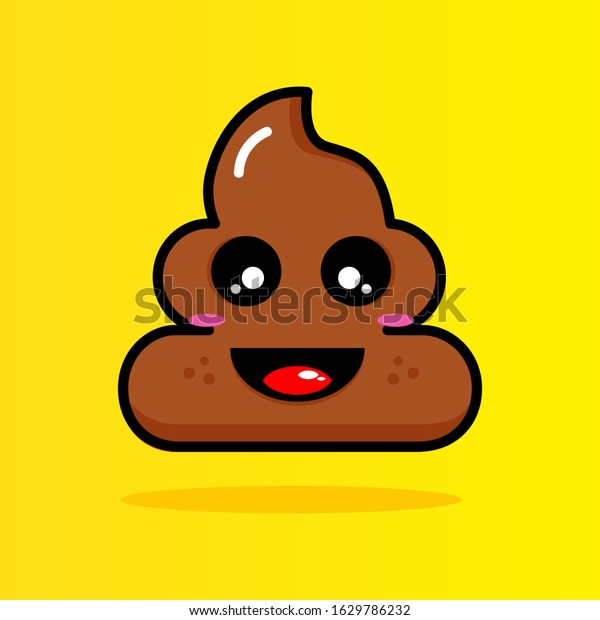 Cute Poo Smile Flat Character Emoji Stock Vector (Royalty Free ...