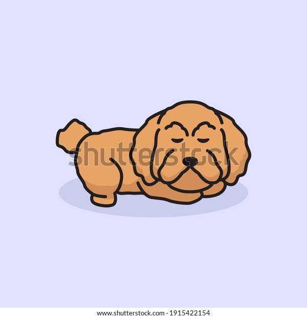 Cute Poodle Dog Mascot Logo Design Stock Vector (Royalty Free) 1915422154