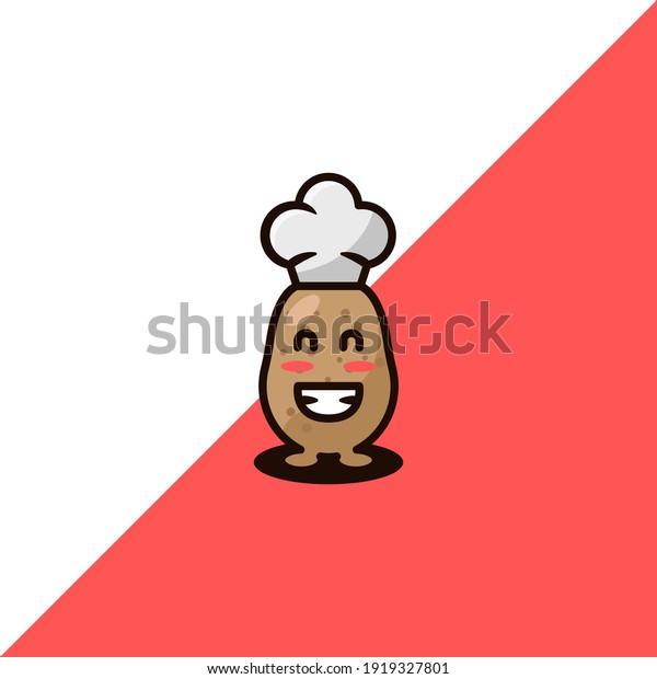 Cute Potato Mascot Logo Flat Design Stock Vector (Royalty Free) 1919327801