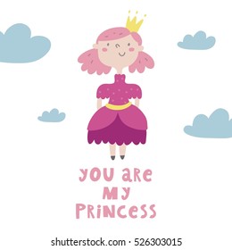 Cute Princess Card Stock Vector (Royalty Free) 526303015 | Shutterstock