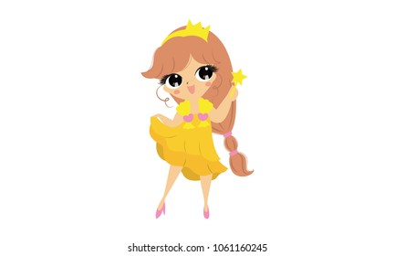 Cute Princess Cartoon Vector Stock Vector (Royalty Free) 1061160245 ...