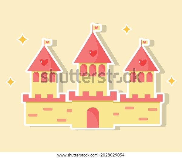 Cute Princess Castle Vector Illustration Stock Vector (Royalty Free ...