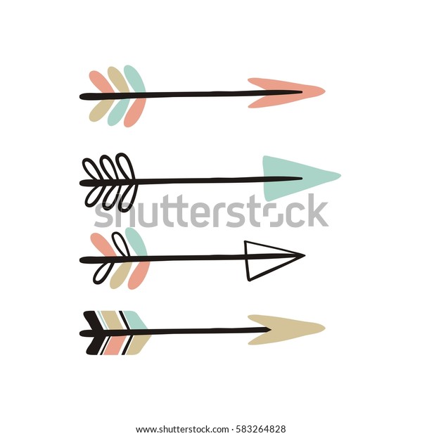 Cute Print Boho Style Arrows Stock Vector (Royalty Free) 583264828 ...