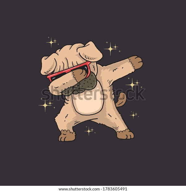 Cute Pug Dabbing Illustration Vector Graphic Stock Vector (Royalty Free ...