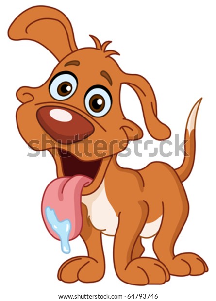 Cute Puppy Drooling Stock Vector (Royalty Free) 64793746