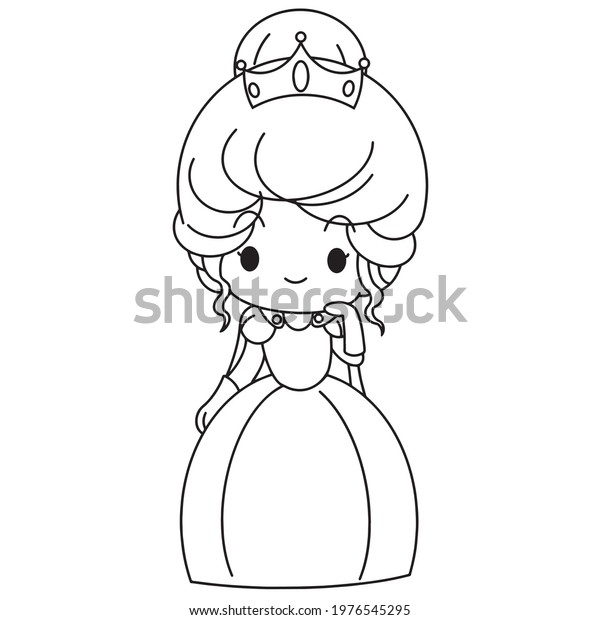 Cute Queen Coloring Page Oulinecoloring Book Stock Vector (Royalty Free ...