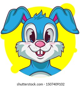 Cute Rabbit Avatar Yellow Background Stock Vector (Royalty Free ...