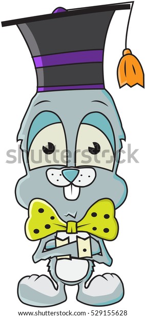 Cute Rabbit Boy Being Proud Graduation Stock Vector (Royalty Free ...