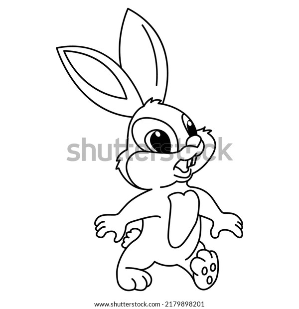 Cute Rabbit Cartoon Coloring Page Illustration: เวกเตอร์สต็อก (ปลอดค่า ...