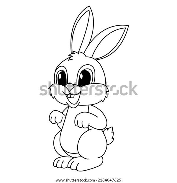 Cute Rabbit Cartoon Coloring Page Illustration: เวกเตอร์สต็อก (ปลอดค่า ...