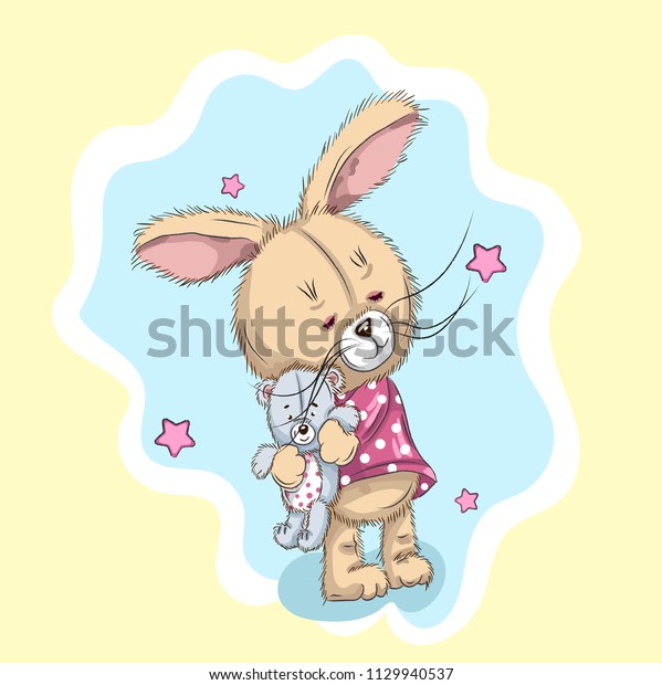Cute Rabbit Cartoon Hand Drawn Stock Vector (Royalty Free) 1129940537 ...