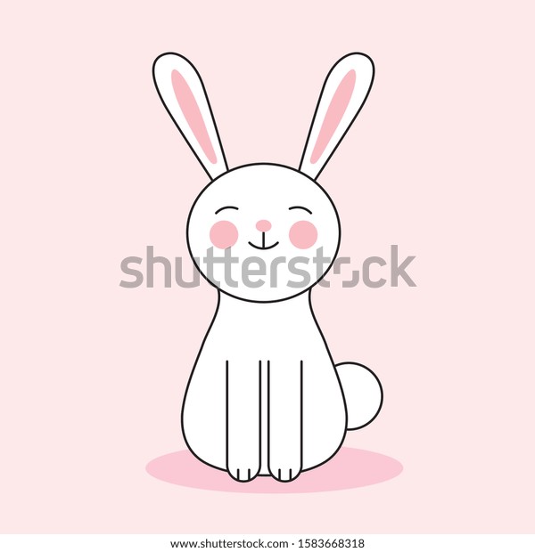 Cute Rabbit Character Over Pink Background Stock Vector (Royalty Free ...