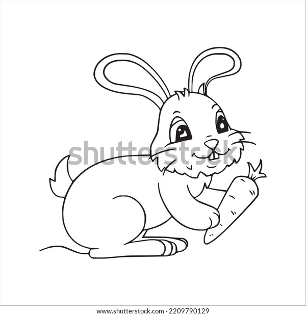 Cute Rabbit Coloring Book Pages Picturerabbit Stock Vector (Royalty ...