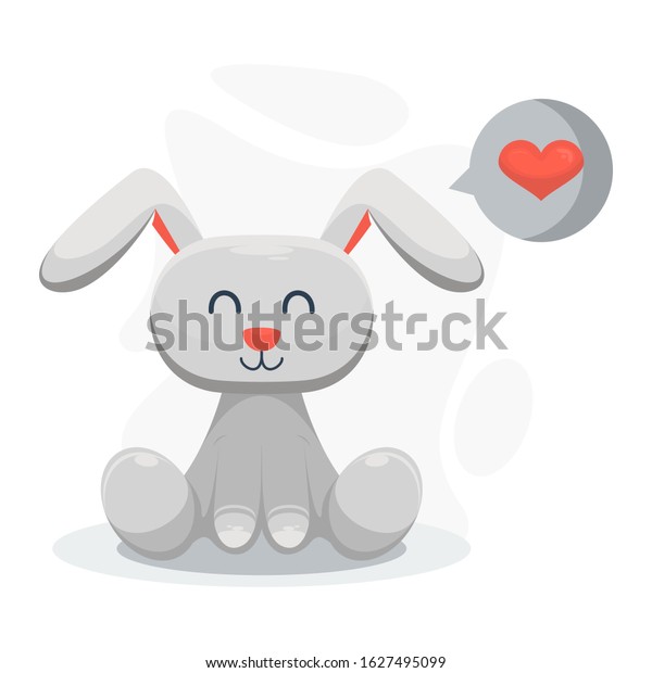 Vektor Stok Cute Rabbit Emoticon Cartoon Vector (Tanpa Royalti ...