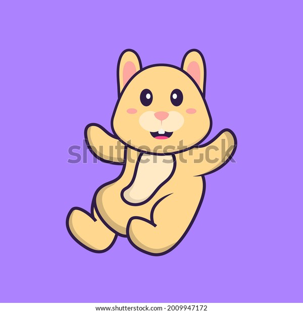 Cute Rabbit Flying Animal Cartoon Concept Stock Vector (Royalty Free ...