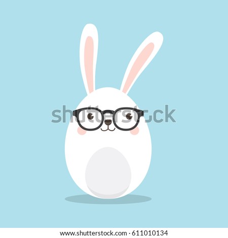 Cute Rabbit Geek Nerd Character Funny 스톡 벡터(사용료 없음) 611010134 ...