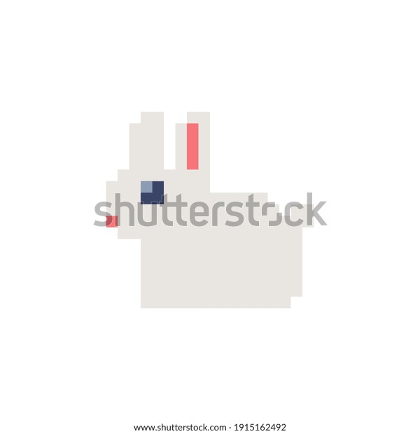 Cute Rabbit Hare Pixel Art Cartoon: เวกเตอร์สต็อก (ปลอดค่าลิขสิทธิ์ ...