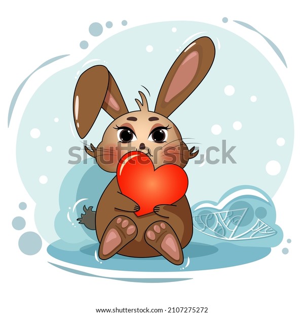 Cute Rabbit Heart Vector Illustration Stock Vector (Royalty Free ...