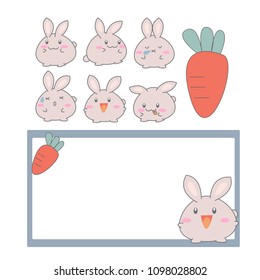 Cute Rabbit Memo Stock Vector (Royalty Free) 1098028802 | Shutterstock