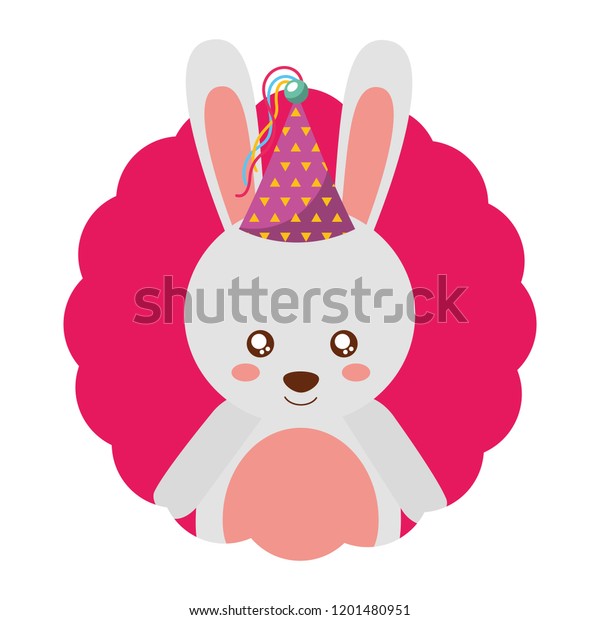 Cute Rabbit Party Hat Birthday Stock Vector (Royalty Free) 1201480951 ...